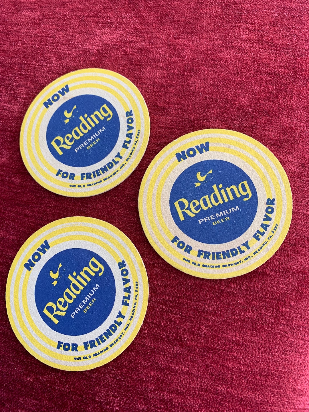 Vintage Reading Beer Coasters All 3 One Price - Etsy