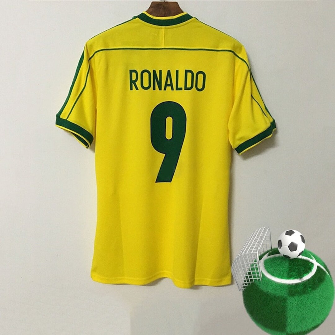 1998 Retro Brazil World Cup Home / Away Jersey Ronaldo 9,ronaldo ...