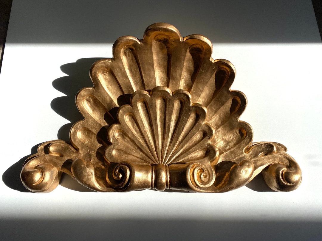 Large Scalloped Golden Shell Wall Sculpture - Etsy