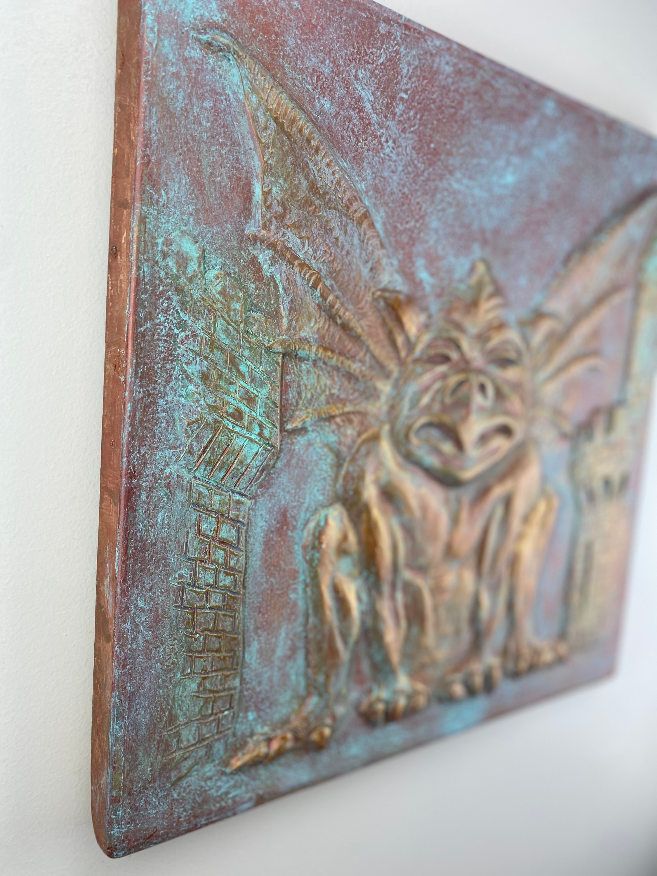 18” Gothic Gargoyle Relief Wall Plaque - Etsy