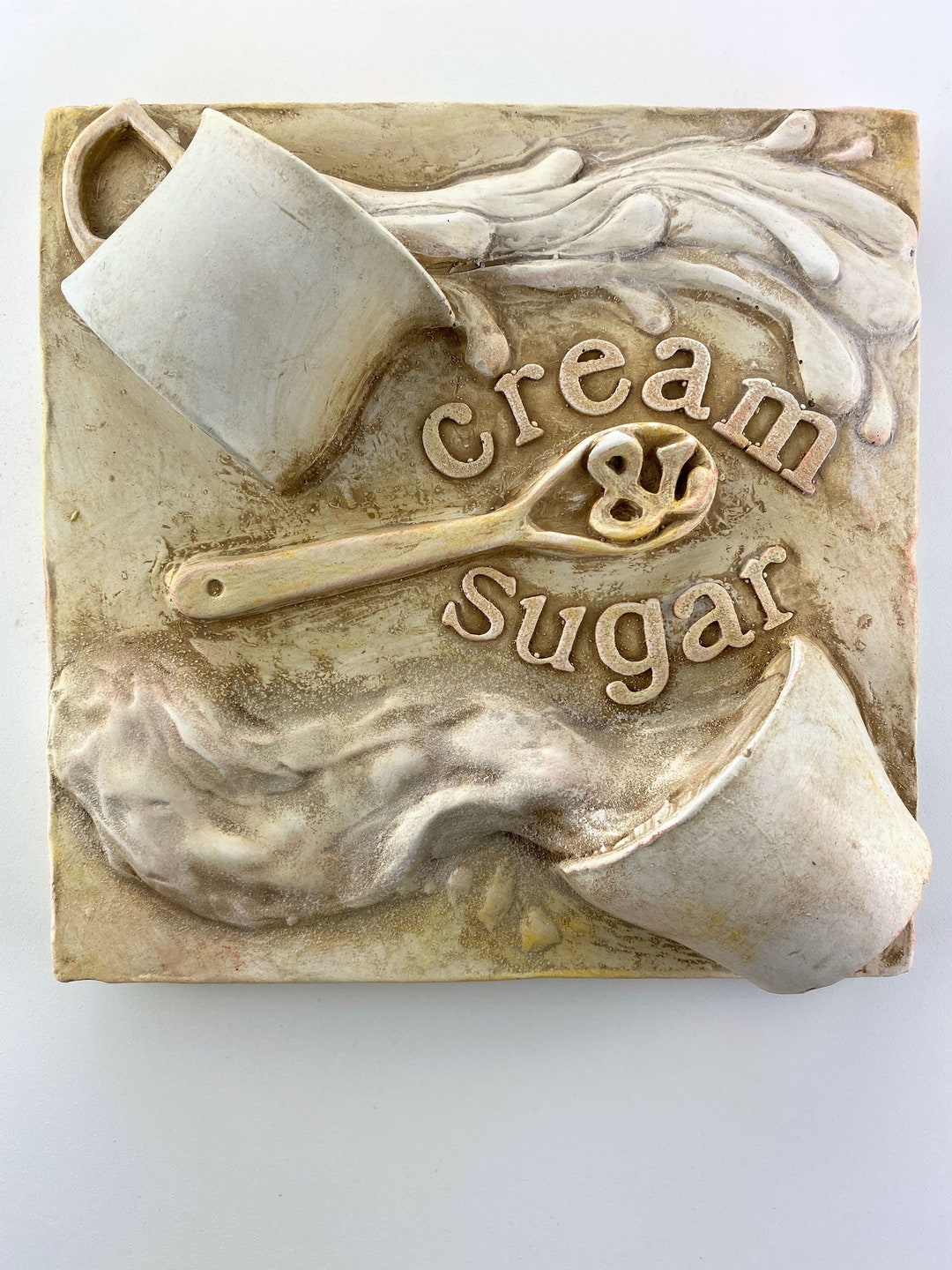 Cream & Sugar Wall Relief Original Art Signed by the Artist - Etsy