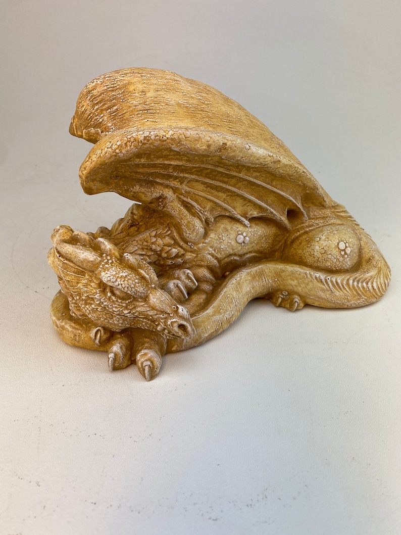 Mythical Medieval Lounging Dragon Statue | Etsy