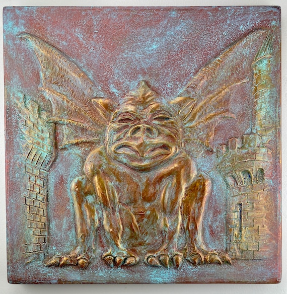 18 Gothic Gargoyle Relief Wall Plaque | Etsy