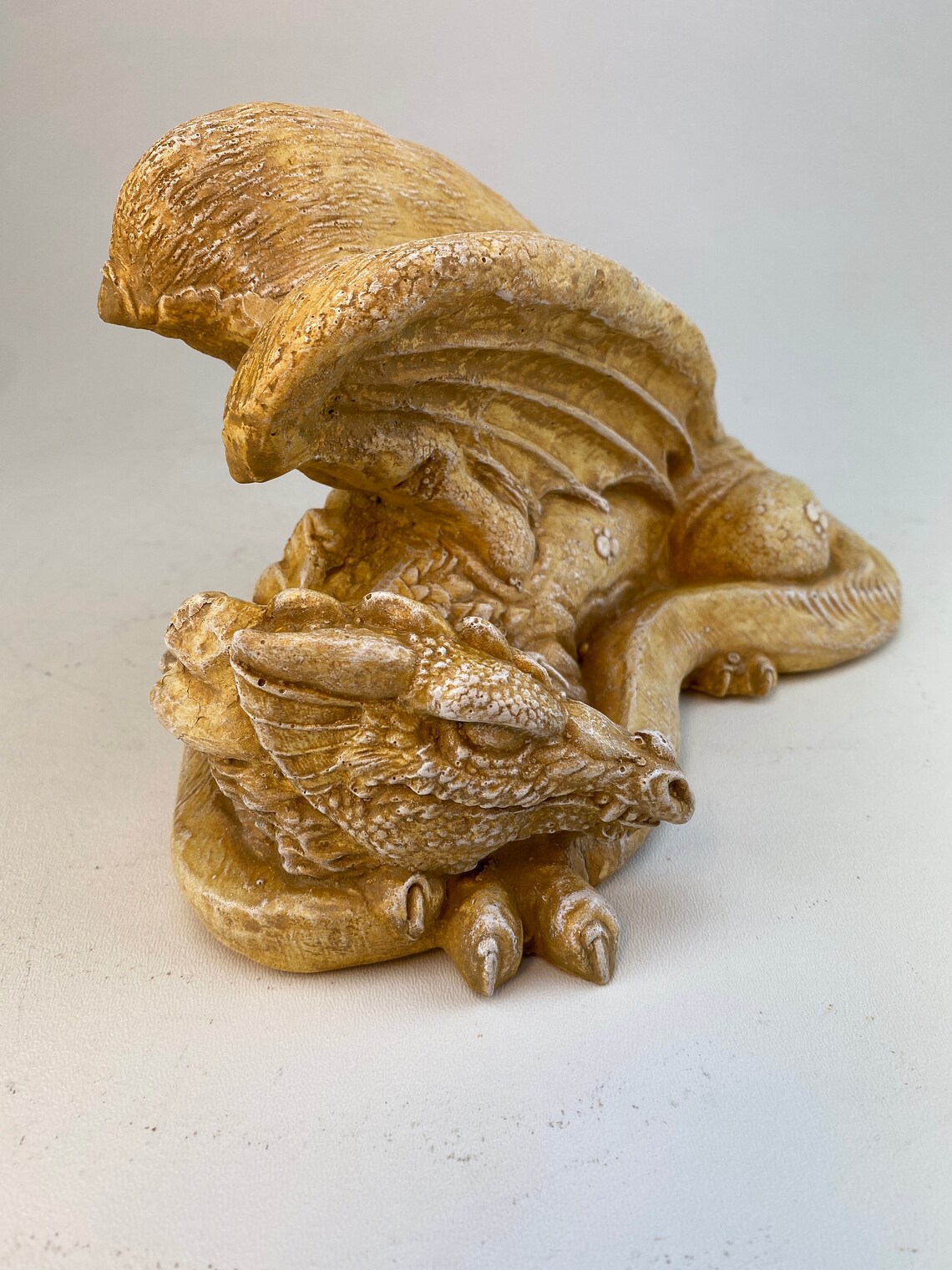 Mythical Medieval Lounging Dragon Statue | Etsy