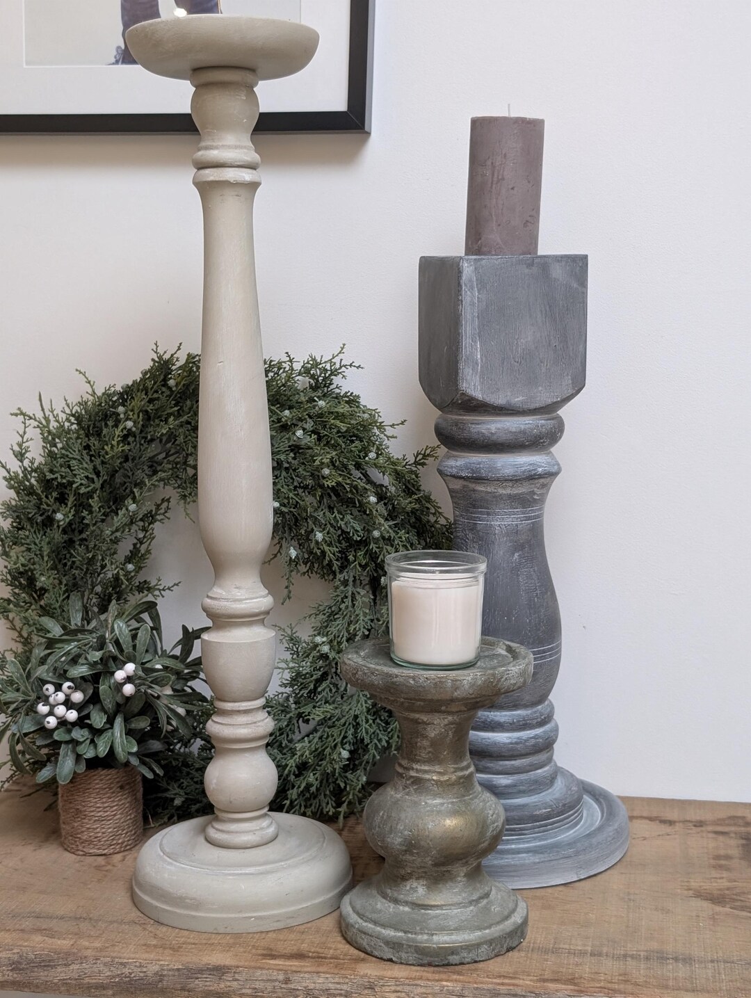 Extra Large Rustic Candlesticks - Etsy