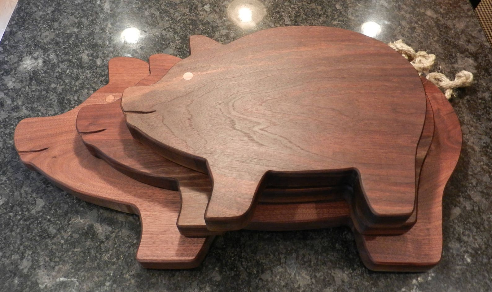 Solid Walnut Pig Shaped Serving Trays - Etsy