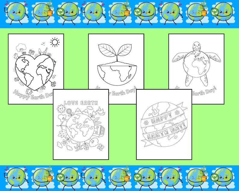 Printable Earth Day Coloring Sheets Earth Day Coloring Pages Digital ...