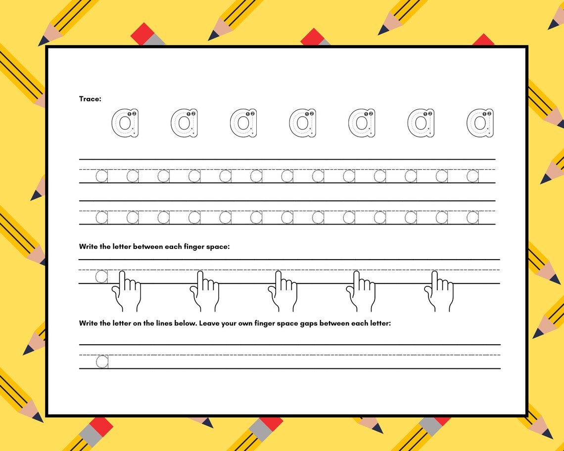Lower Case Letters A-Z Tracing Practice Worksheets Tracing Practice for ...