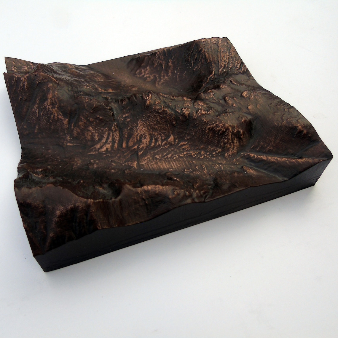 Haystacks Topographical Map in Aged Metal Finish, 3D Map, the Lake ...