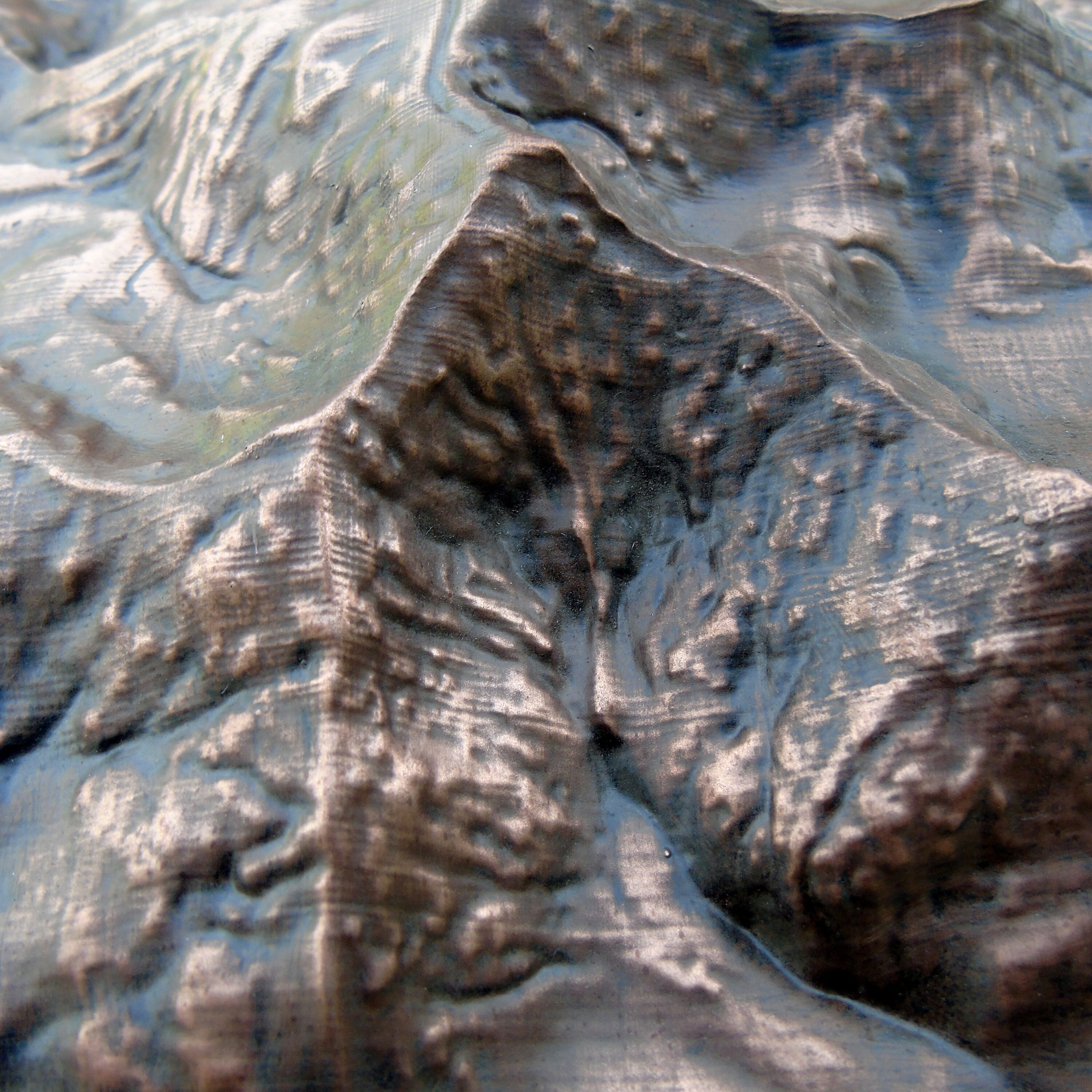 Snowdon Framed Topographical Map in Aged Copper Finish, 3D Map ...