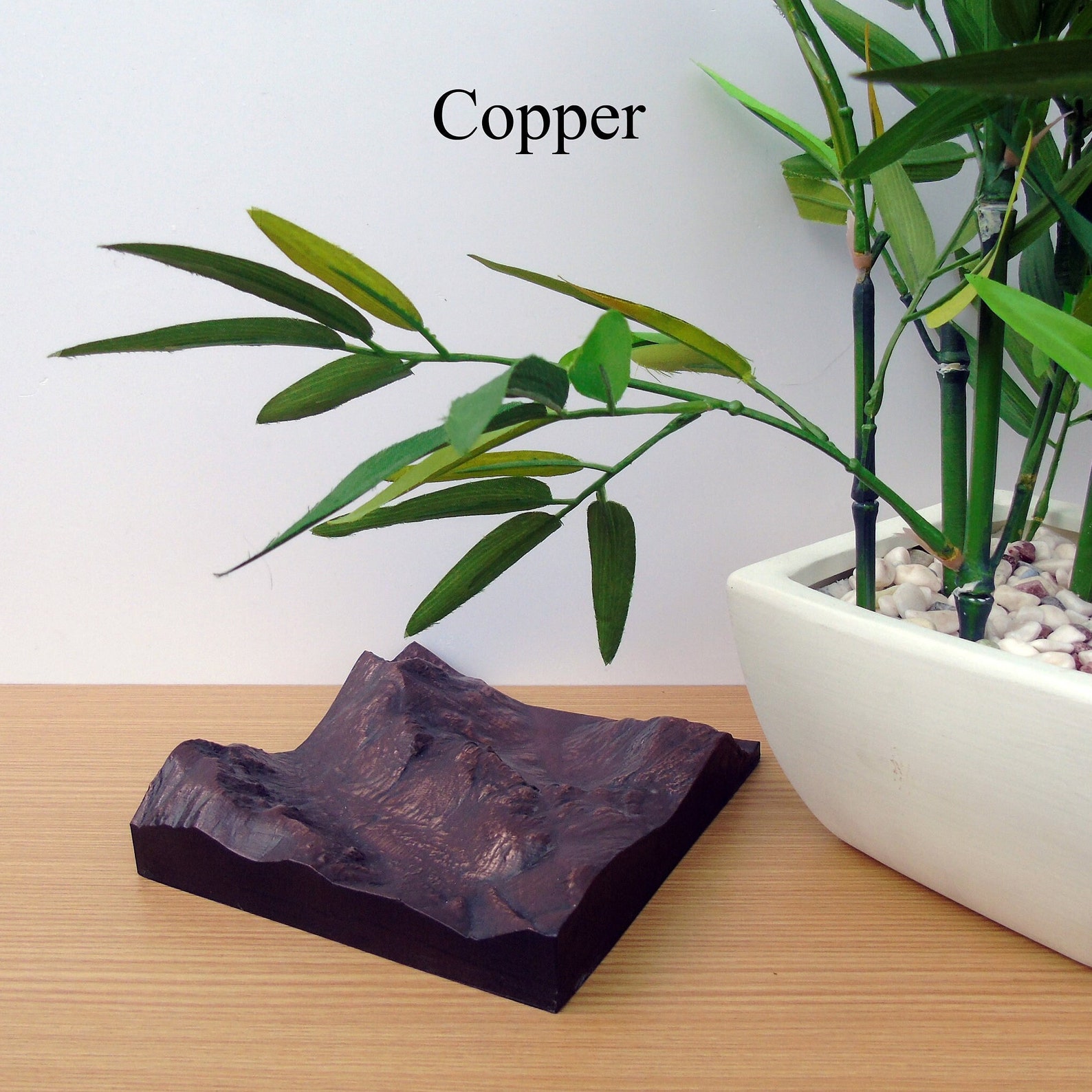 Haystacks Topographical Map in Aged Metal Finish, 3D Map, the Lake ...