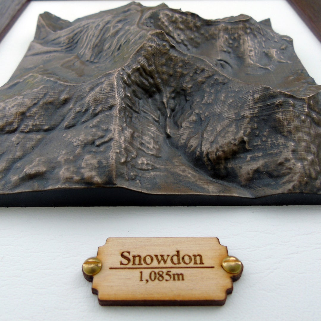 Snowdon Topographical Map in Aged Bronze Finish 3D Map - Etsy UK