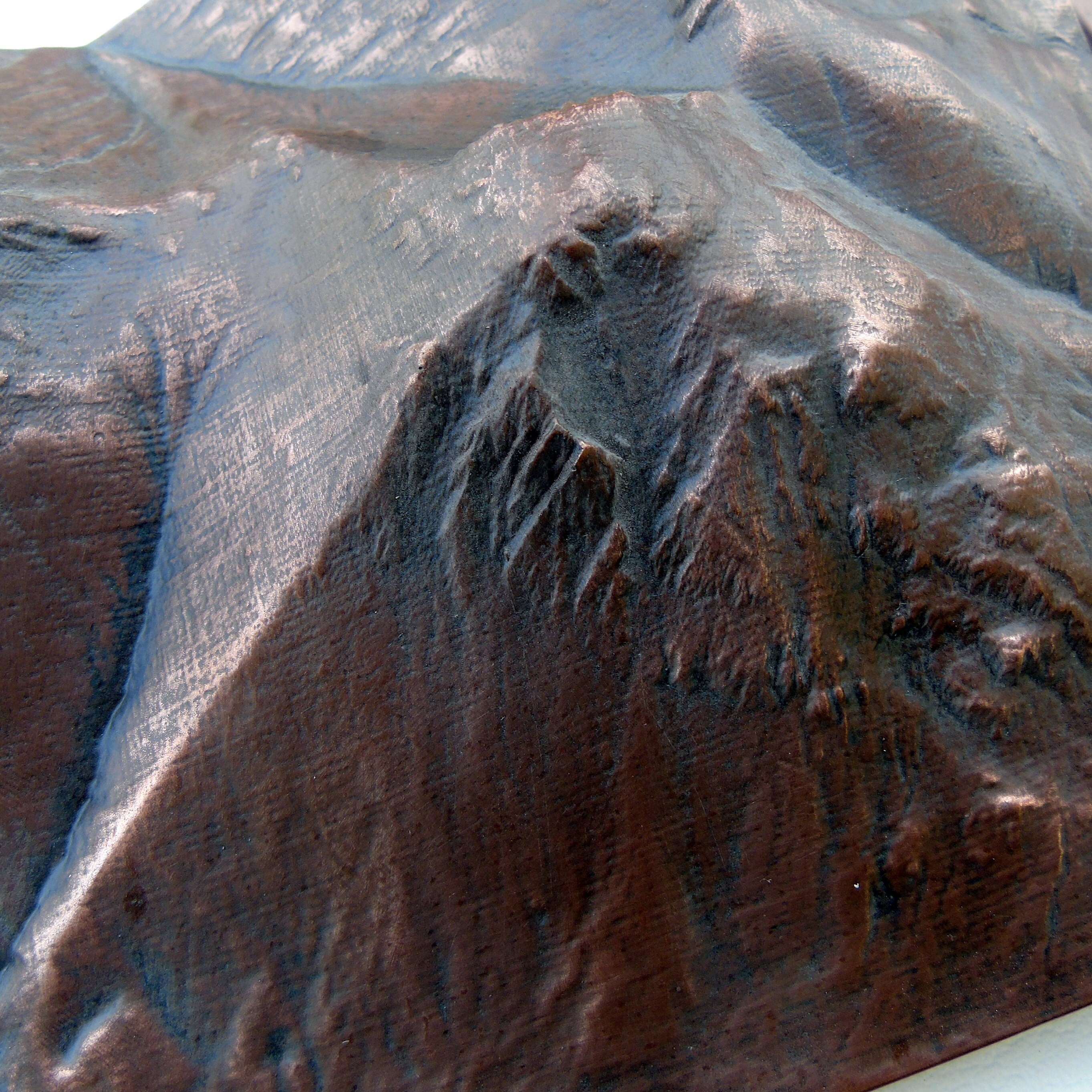 Great Gable Topographical Map in Aged Metal Finish, the Lake District ...