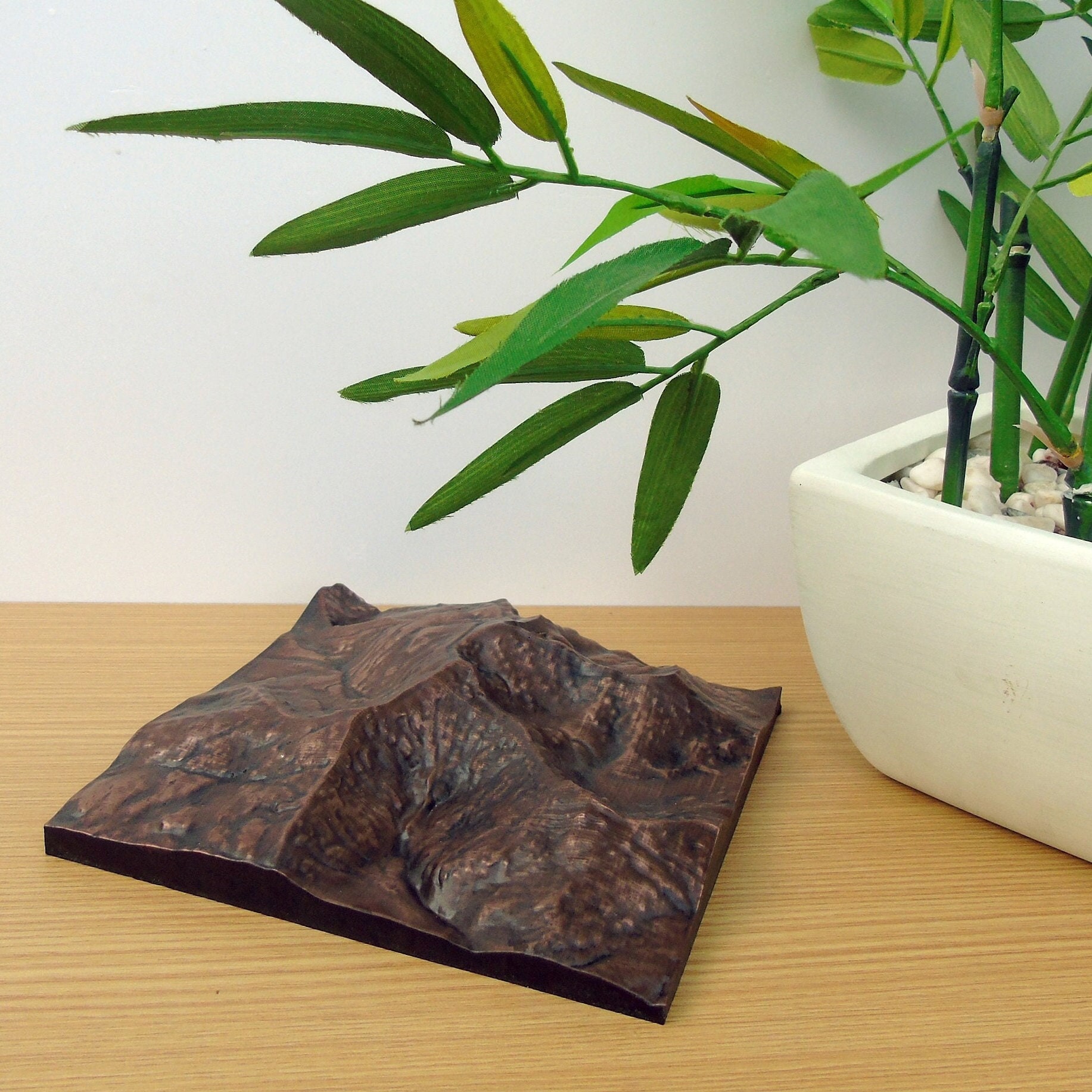 Snowdon Topographical Map in Aged Metal Finish, Relief Map, 3D Map ...