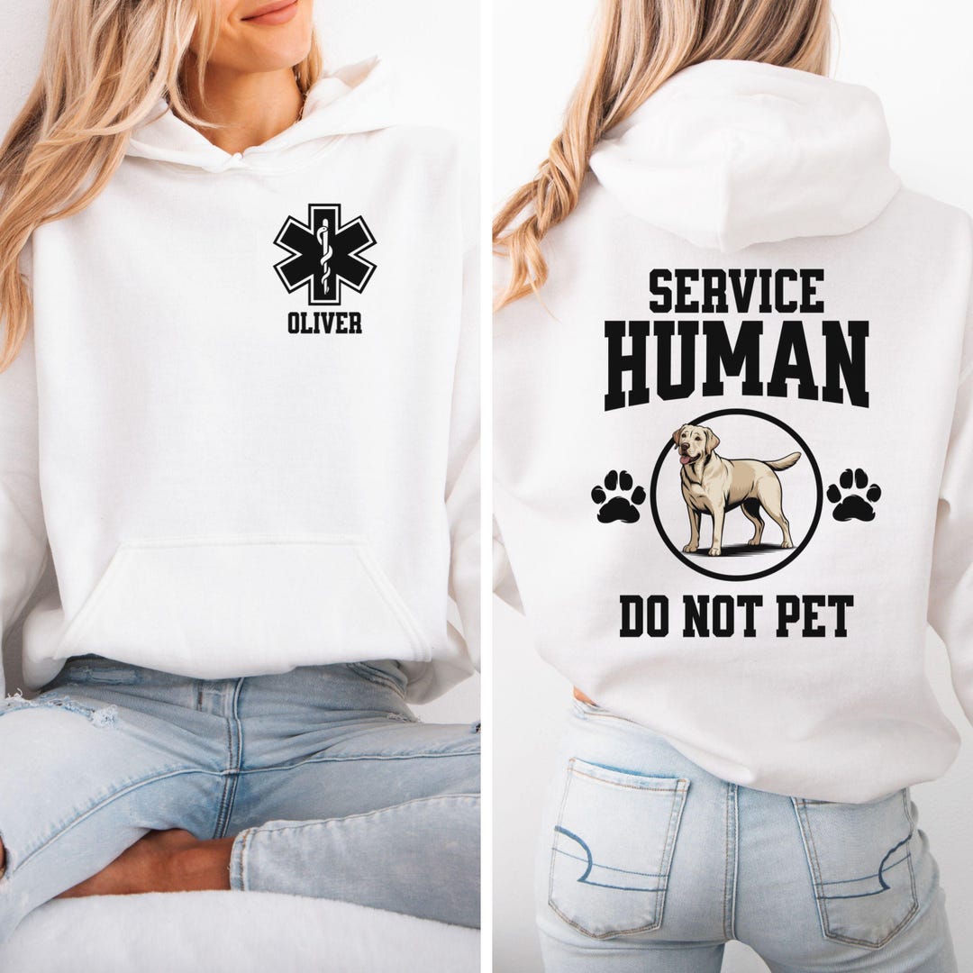 Custom Dog Breed Hoodie: Personalized Service Human Pullover - Etsy