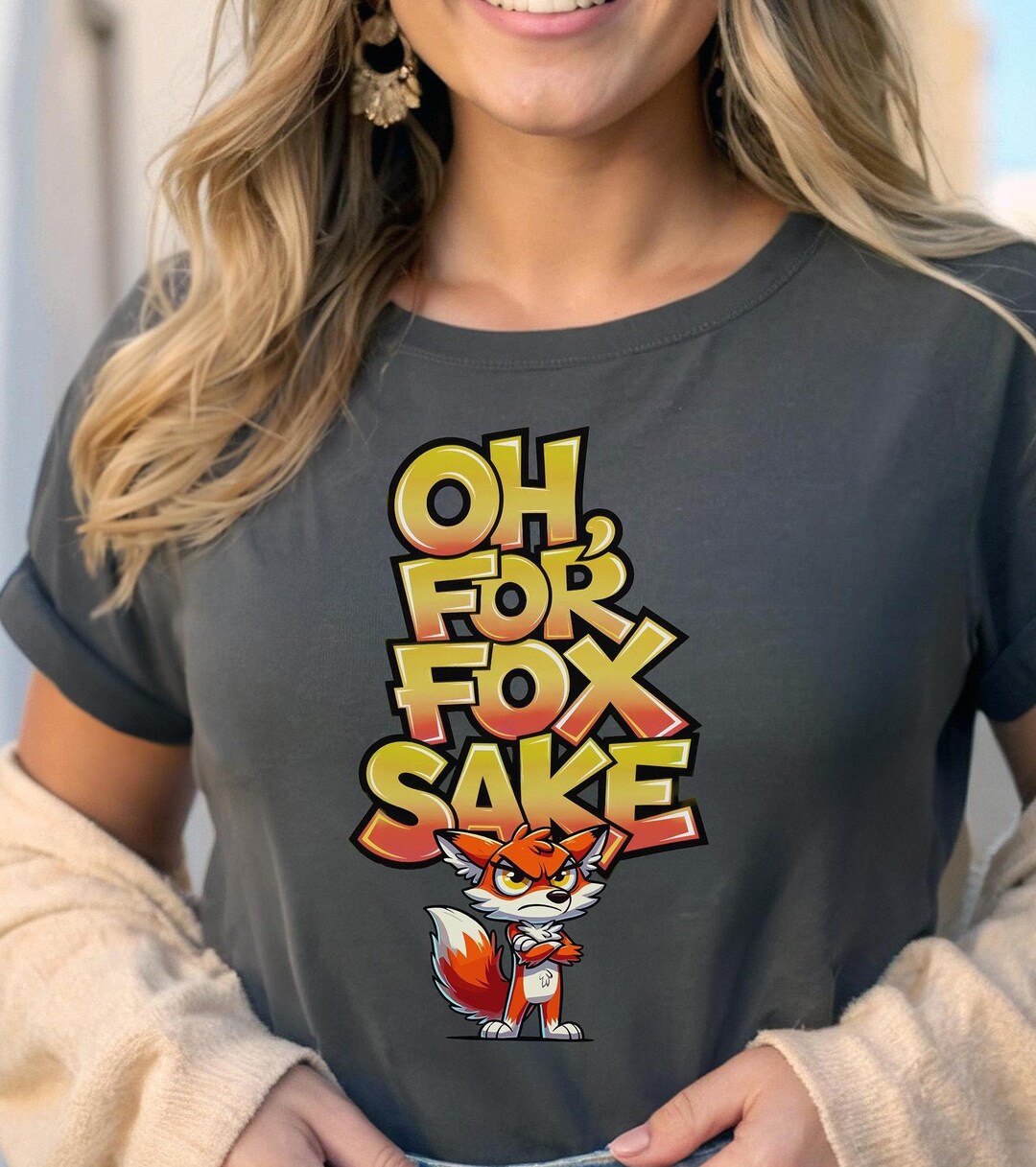 Sarcastic Fox T-shirt: Funny Cartoon Animal Graphic Tee - Etsy