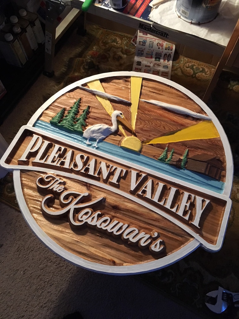 Custom Carved Cedar 3D Sign Ribbon Berries Ranch Farm - Etsy