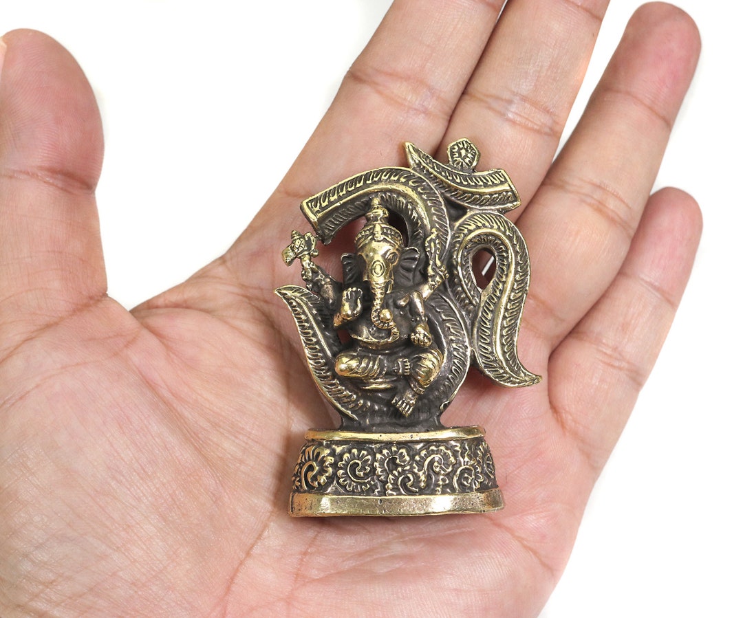 Brass Ganesha Statue: Antique Hindu Amulet, Protect Life - Etsy