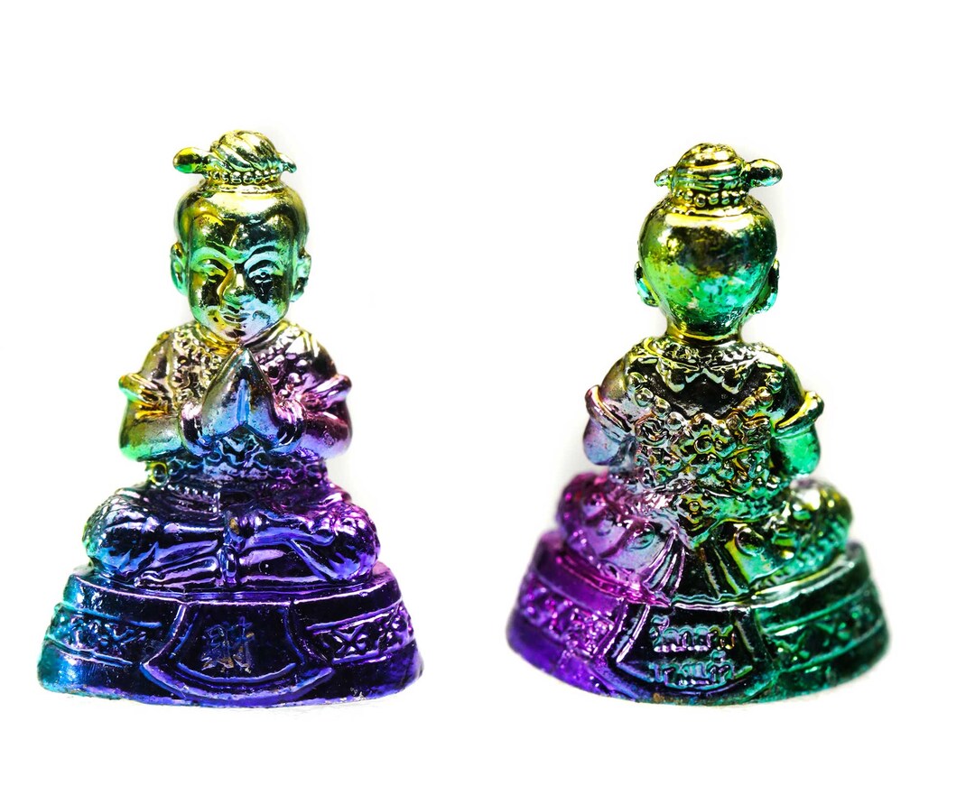 Guman Thong Rainbow,2 Takrut & Magic Powder Super Rich Amulet Sacred ...