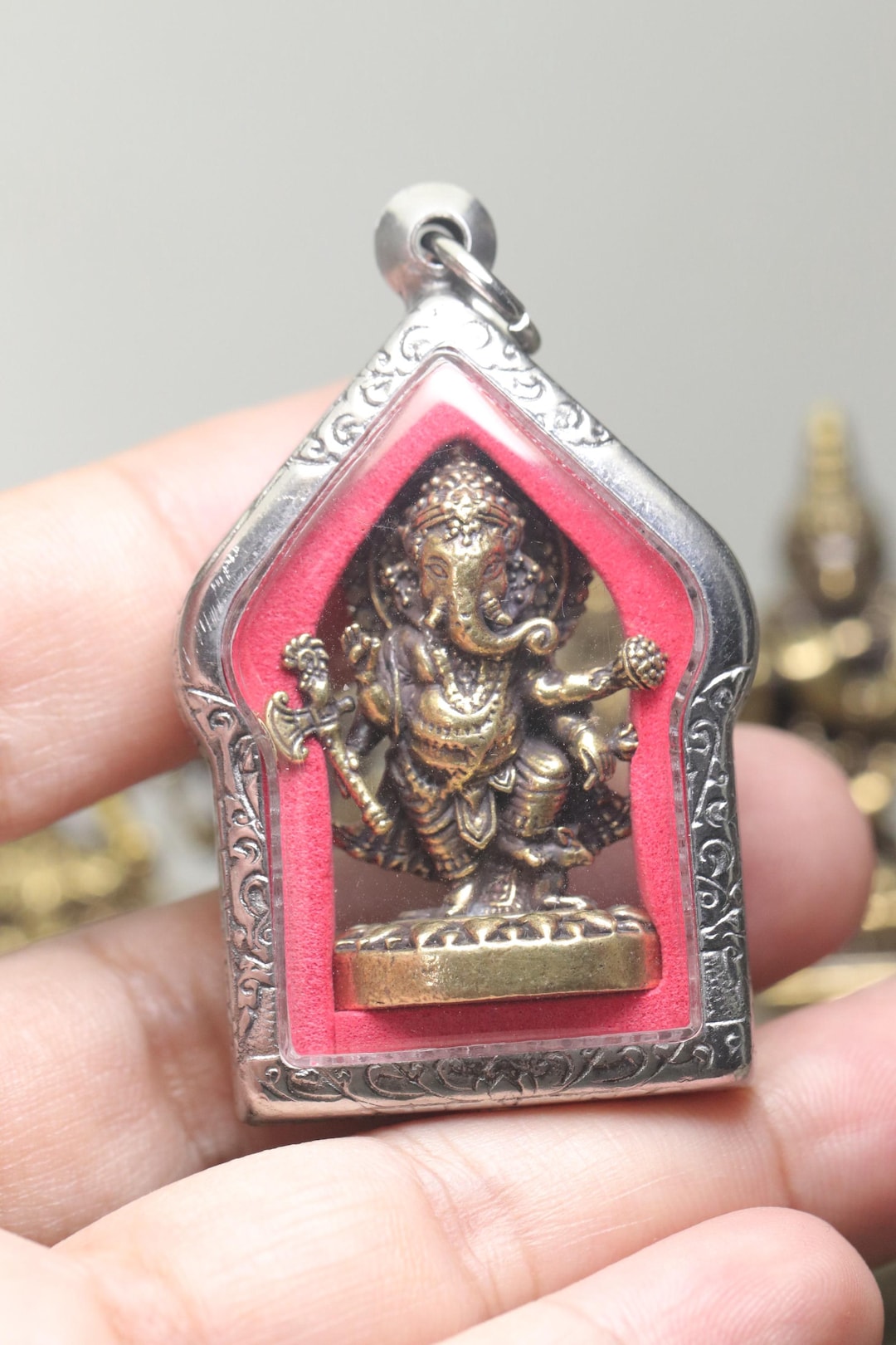 Ganesha Statue Talisman: Brass Hindu God Amulet - Etsy