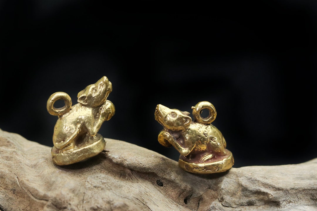 2.pcs Mini Mushika Statue Mouse Hindu Statue Figurine Old Statue ...