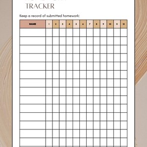 Digital Homework Tracker, Homework Tracker, Printable Homework Tracker ...