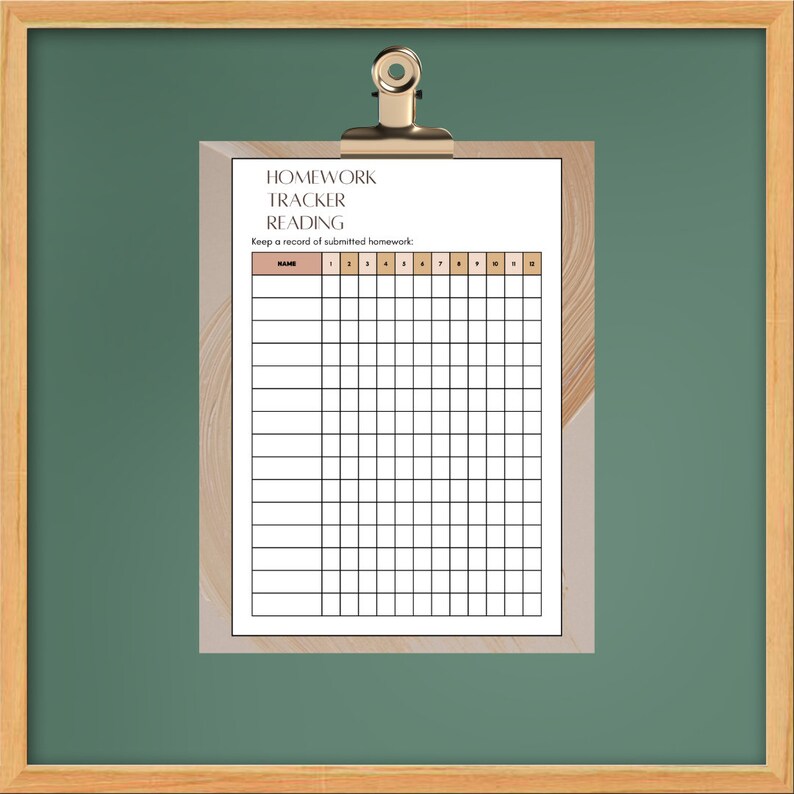 Digital Homework Tracker, Homework Tracker, Printable Homework Tracker ...