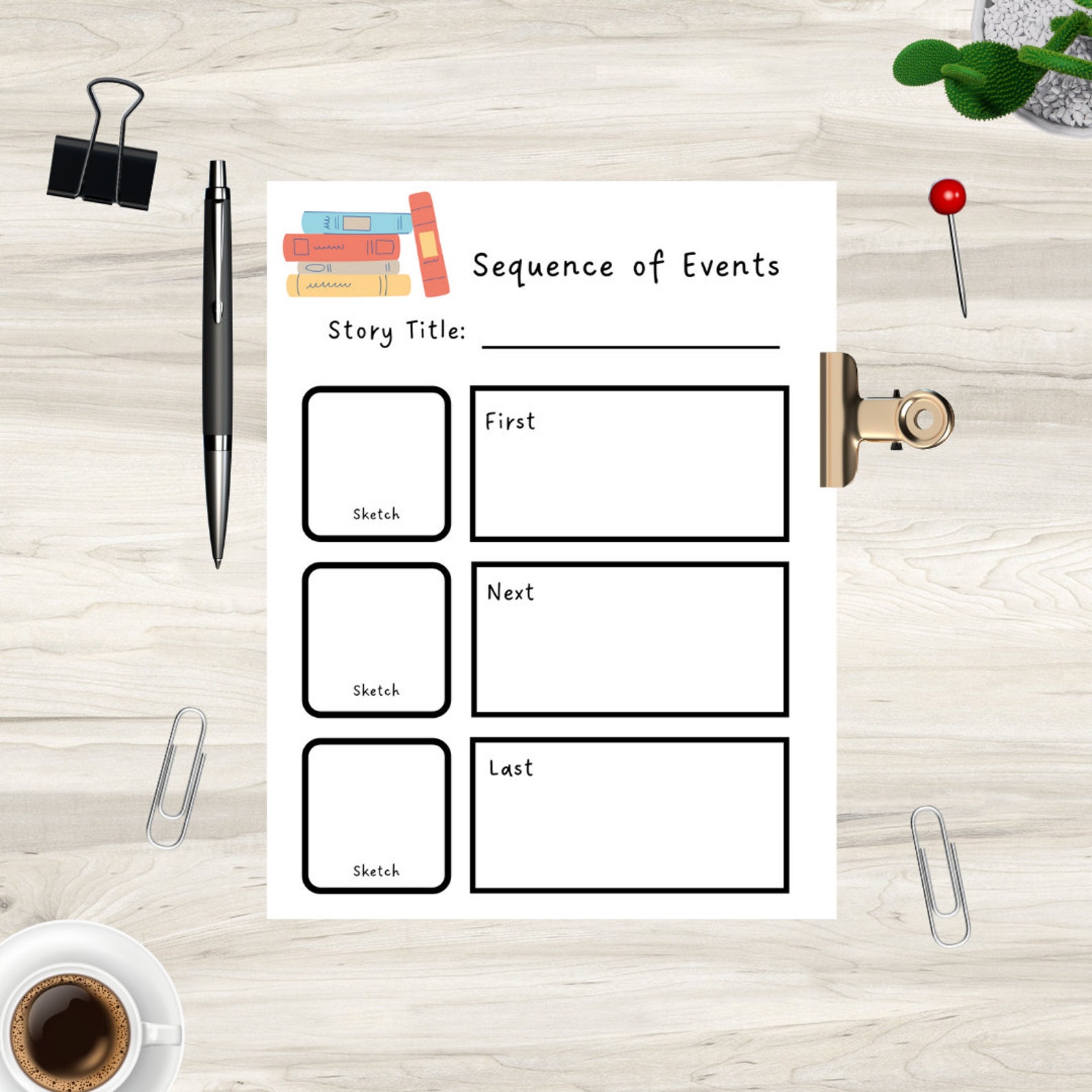 Digital Teacher Resource, Printable Worksheet, Sequence of Events, ELA ...