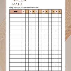 Digital Homework Tracker, Homework Tracker, Printable Homework Tracker ...