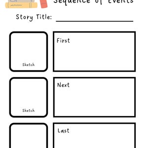 Digital Teacher Resource, Printable Worksheet, Sequence of Events, ELA ...