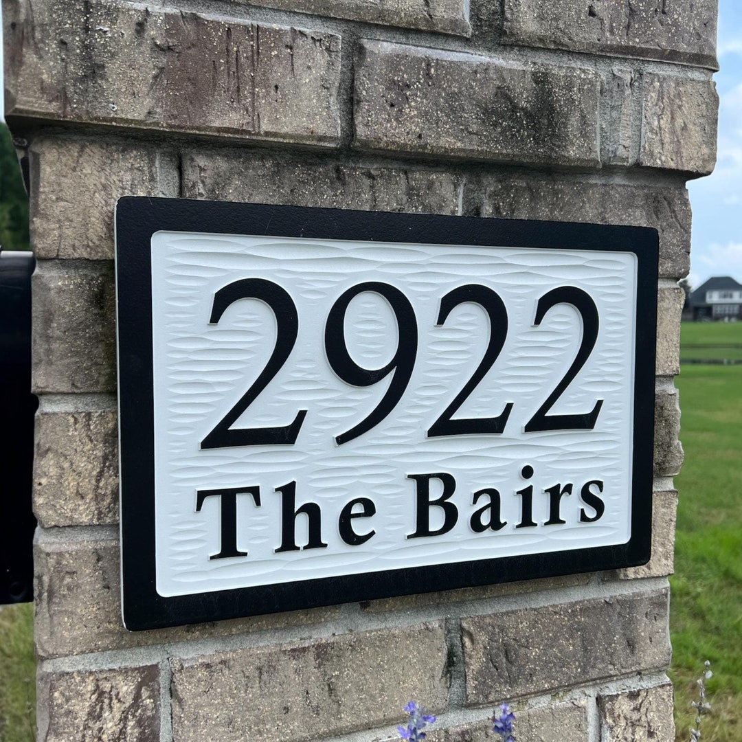 Carved Address Plaque - Personalized Engraved House Number Sign ...