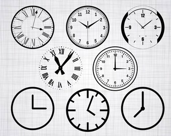 Clock svg | Etsy