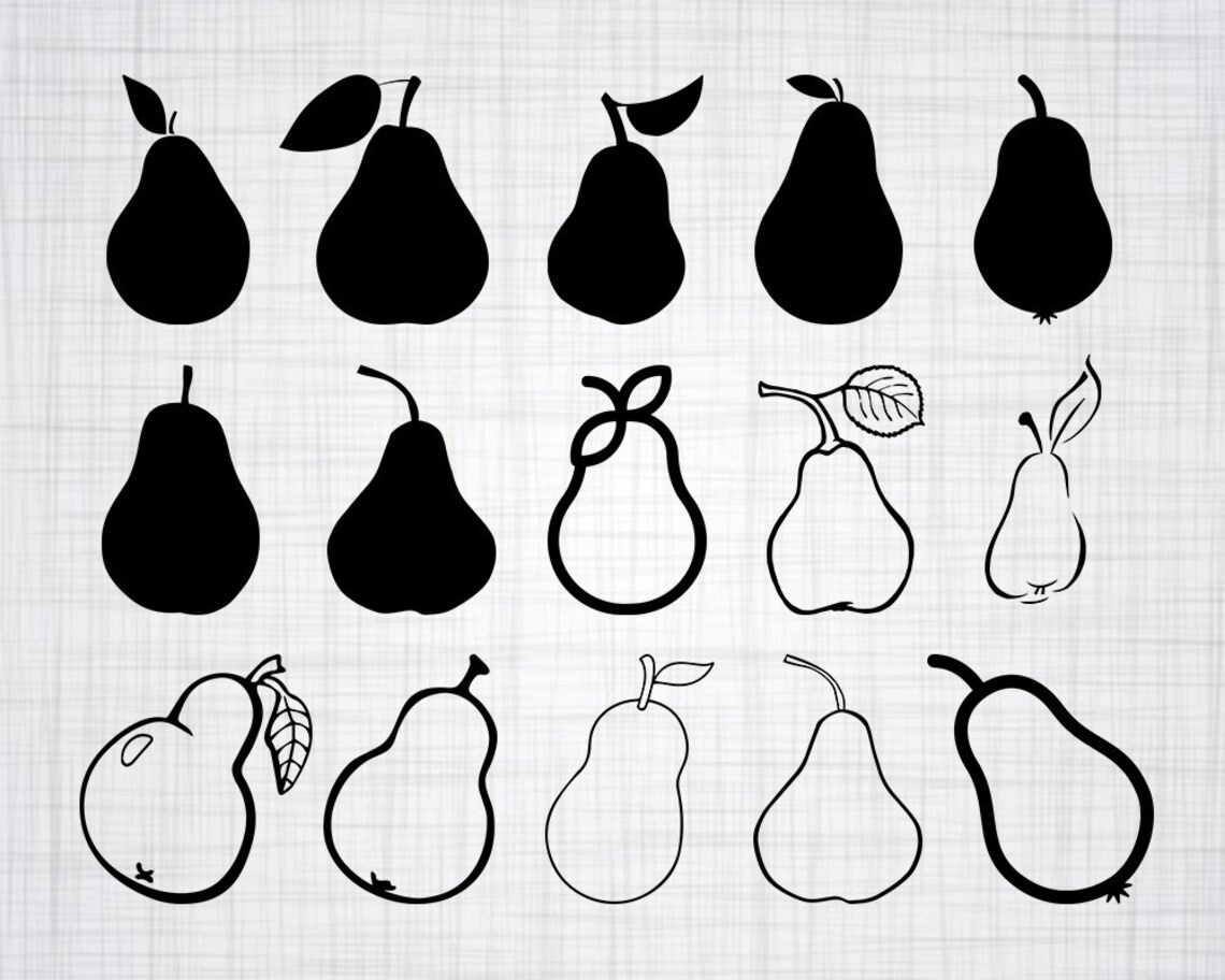 Pear SVG Bundle Pear SVG Pear Clipart Pear Cut Files for | Etsy