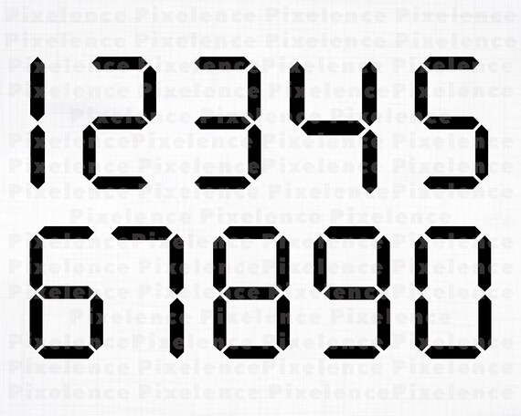 Digital Numbers SVG Bundle Fonts SVG Digital Numbers | Etsy
