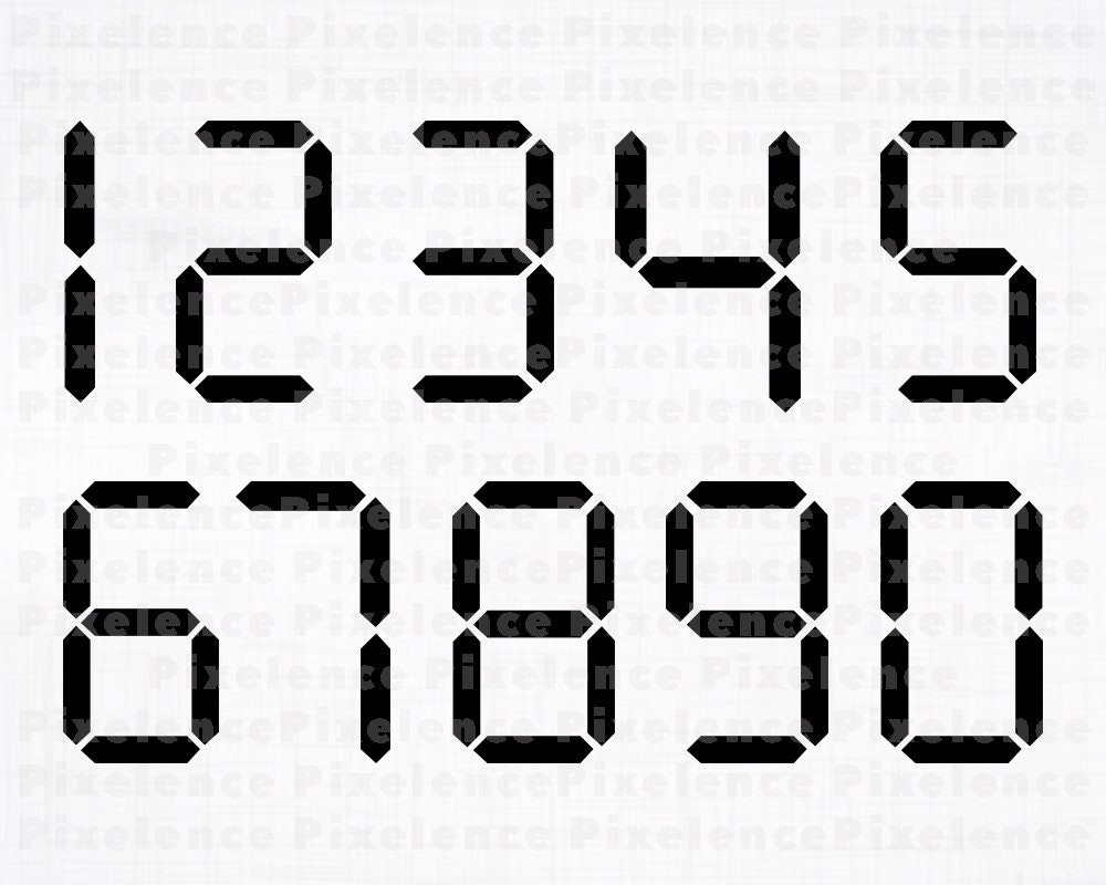 Digital Numbers SVG Bundle Fonts SVG Digital Numbers | Etsy