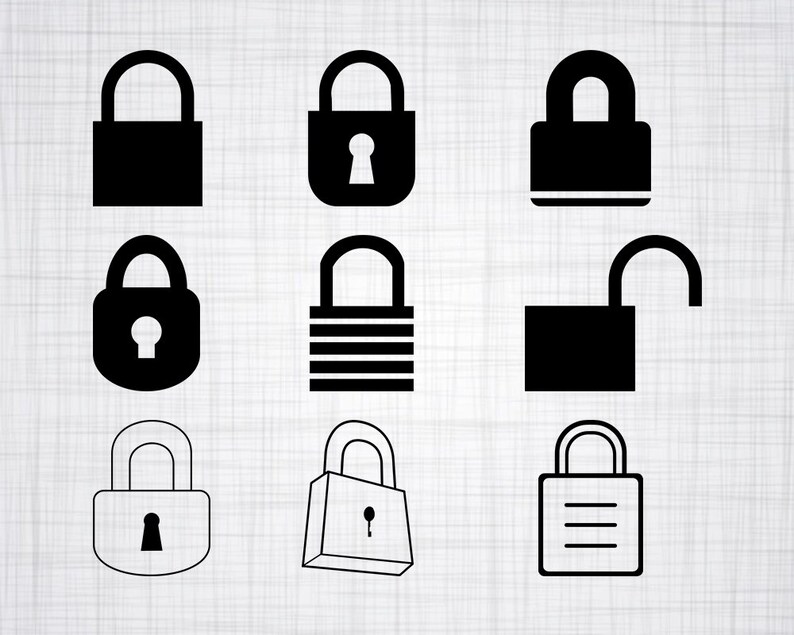 Lock SVG Bundle Lock SVG Lock Clipart Lock Cut Files For | Etsy
