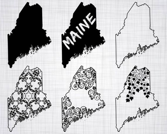 Maine Svg Bundle Maine Svg Maine State Clipart Maine Cut Etsy