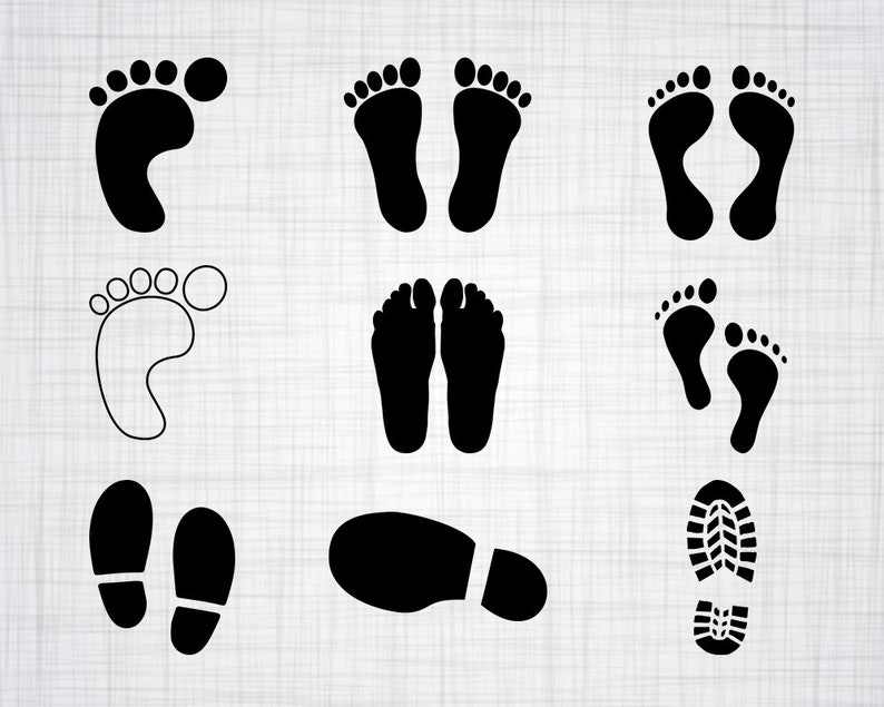 Footprint SVG Bundle Footprint SVG Footprint Clipart Cut | Etsy