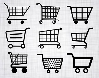 Shopping Cart Clipart | Etsy