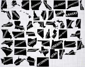 50 States Svg Bundle | Etsy