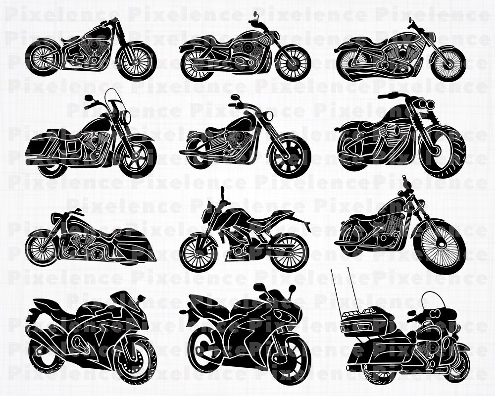 Motorcycle SVG Files 2 Motorcycle SVG Motorcycle Clipart | Etsy