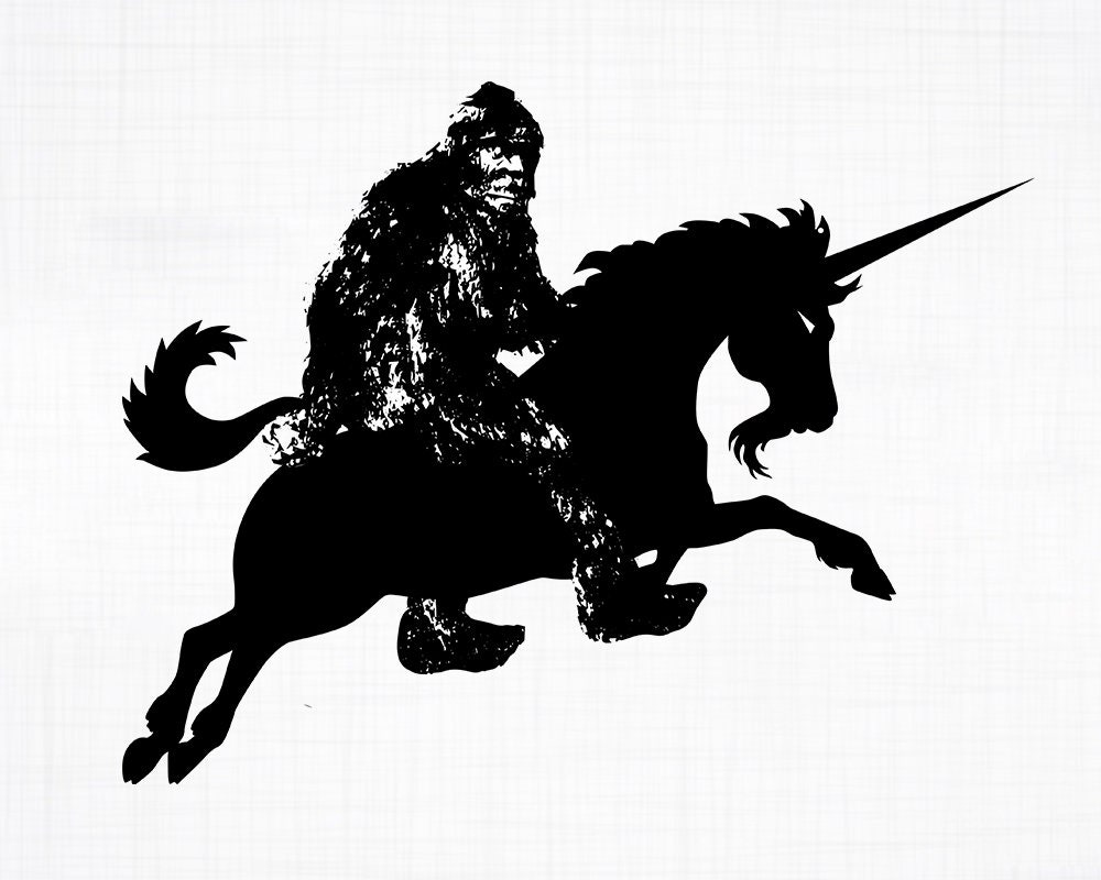 Bigfoot Riding Unicorn Png Sasquatch Png Full Moon Png Etsy