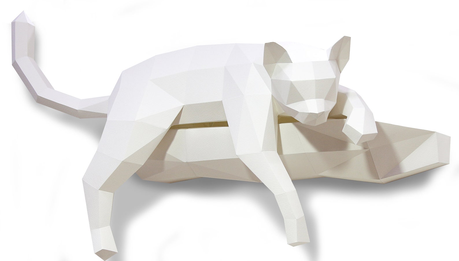 Cat Papercraft, 3D PDF , Papercraft Animals, Low Poly DIY, DIY Paper 3D ...
