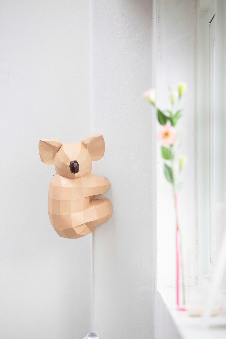 Koala Papercraft, 3D PDF , Papercraft Animals, Low Poly DIY, DIY Paper ...