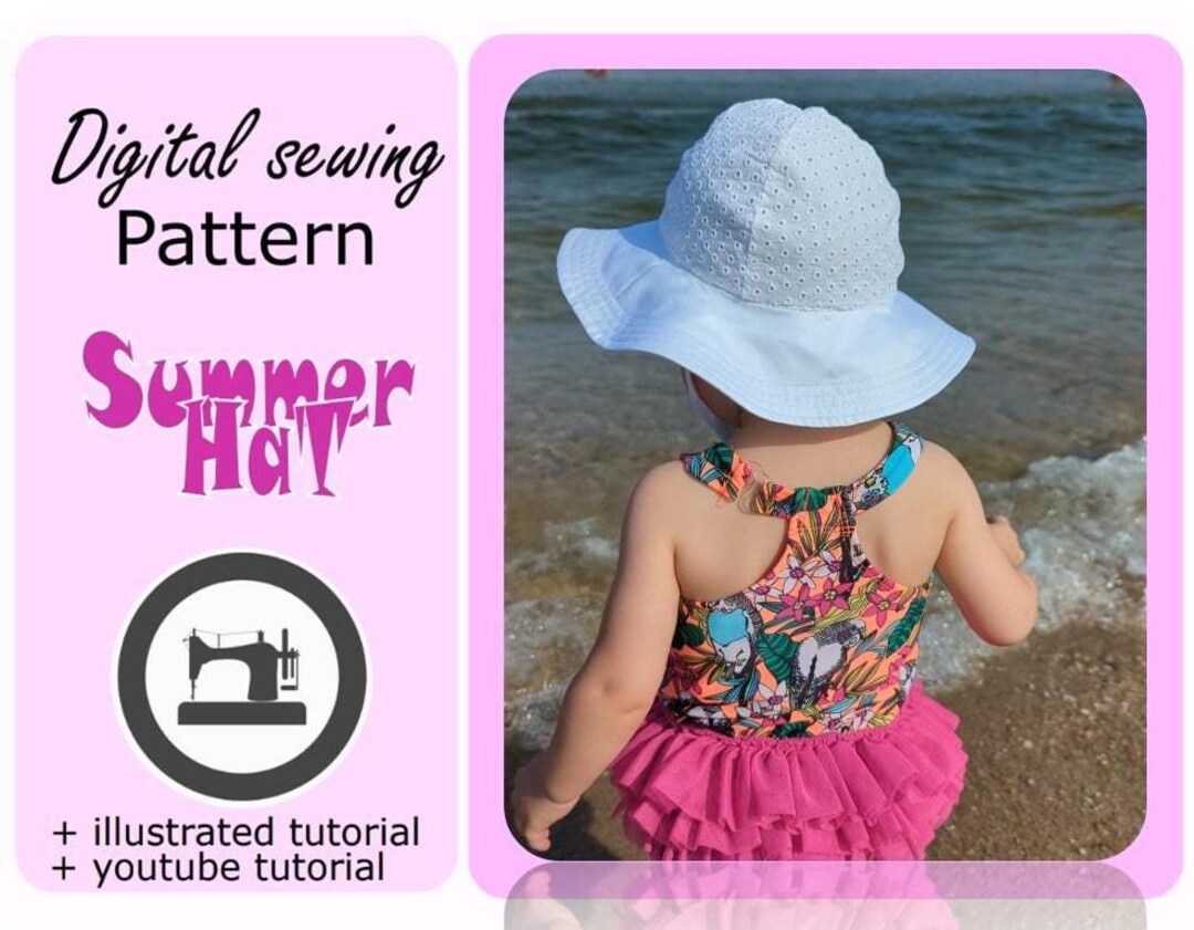 Summer Hat Pattern. PDF Sewing Sun Hat. Girls Hat. Video Tutorial ...