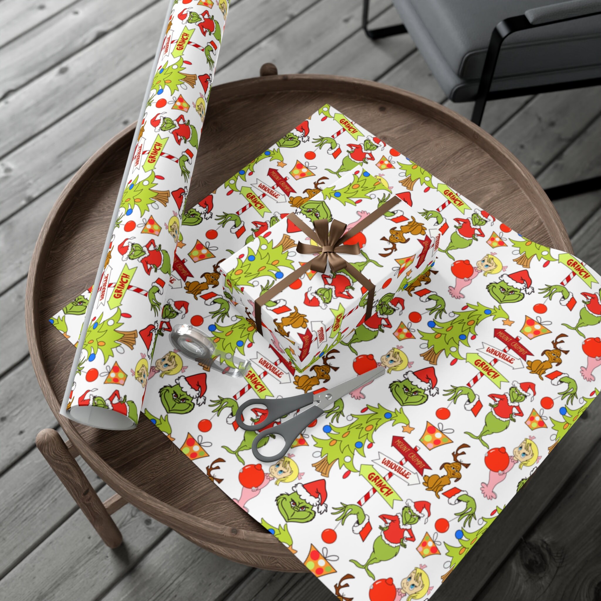 Retro Grin Wrapping Paper, Retro Holiday Gift Wrap, Whoville Christmas ...