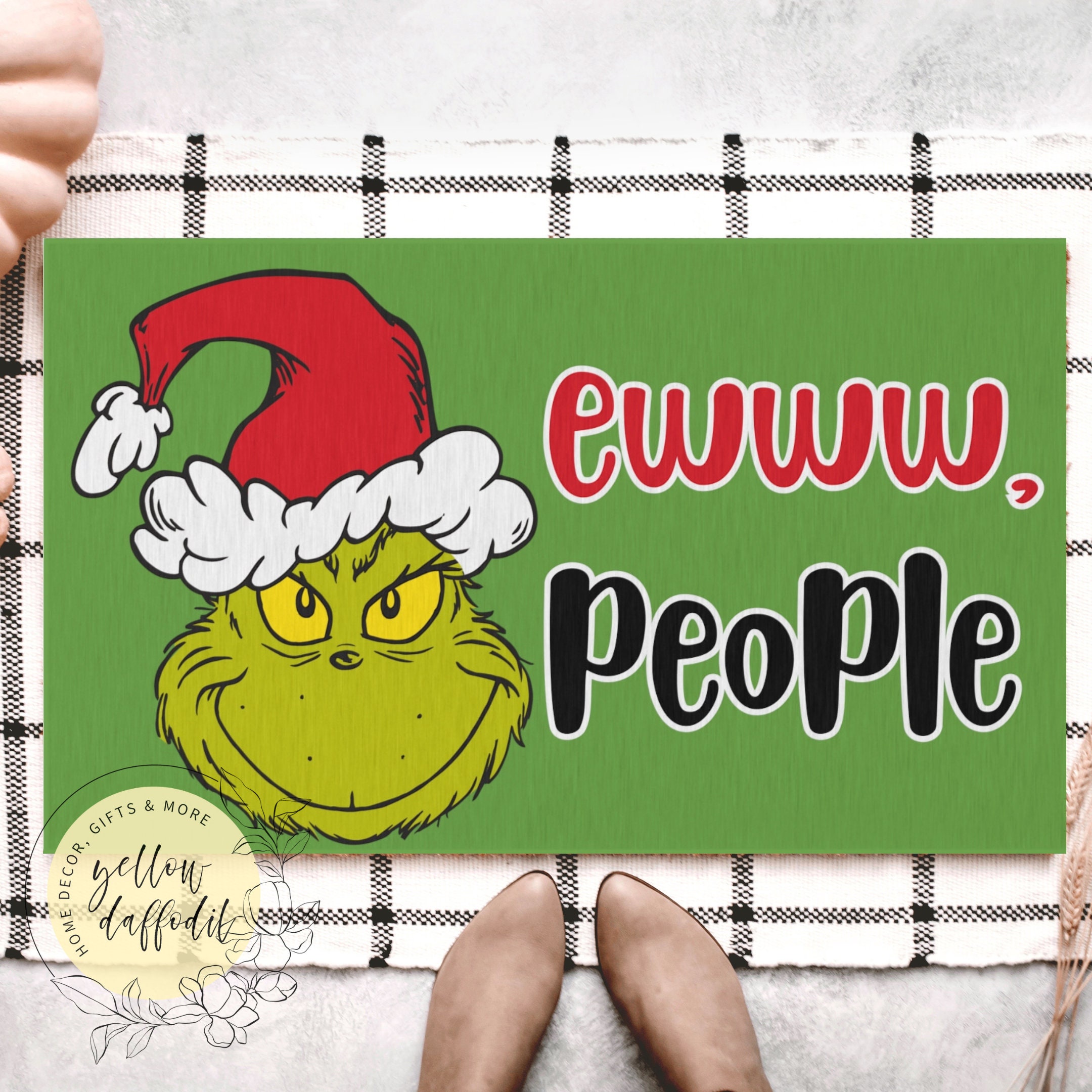 Christmas Grinch Ewww People, Christmas Door Mat, Front Door Mat, Funny ...