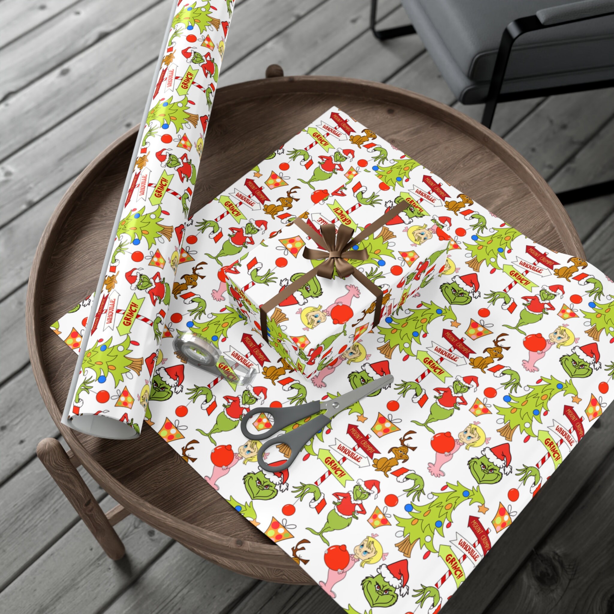 Retro Grin Wrapping Paper, Retro Holiday Gift Wrap, Whoville Christmas ...