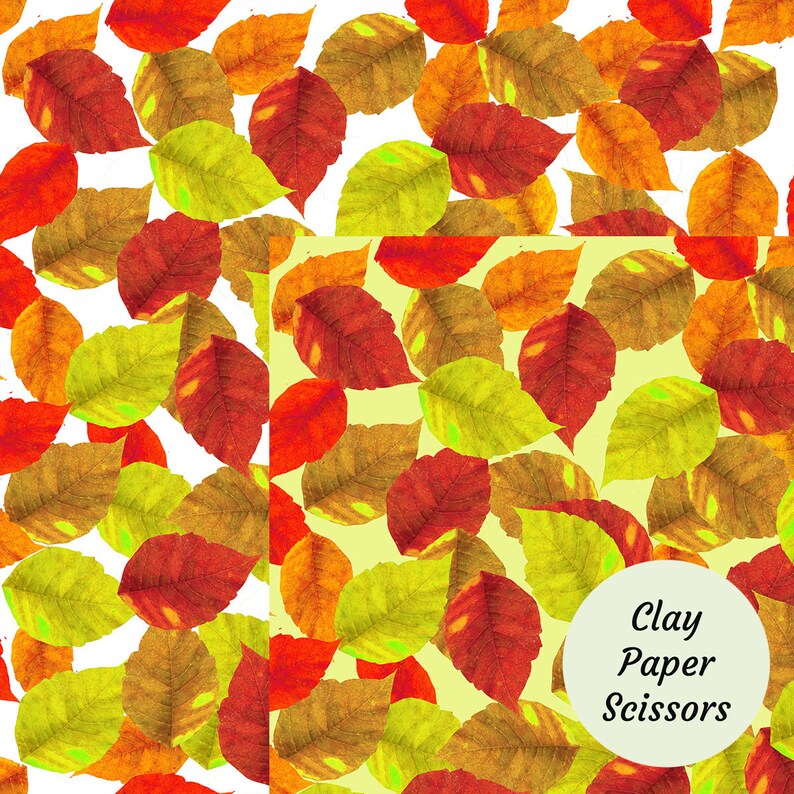 Autumn Leaves Fall Digital Paper Pack for Scrapbooking and - Etsy