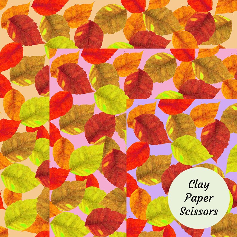 Autumn Leaves Fall Digital Paper Pack for Scrapbooking and - Etsy
